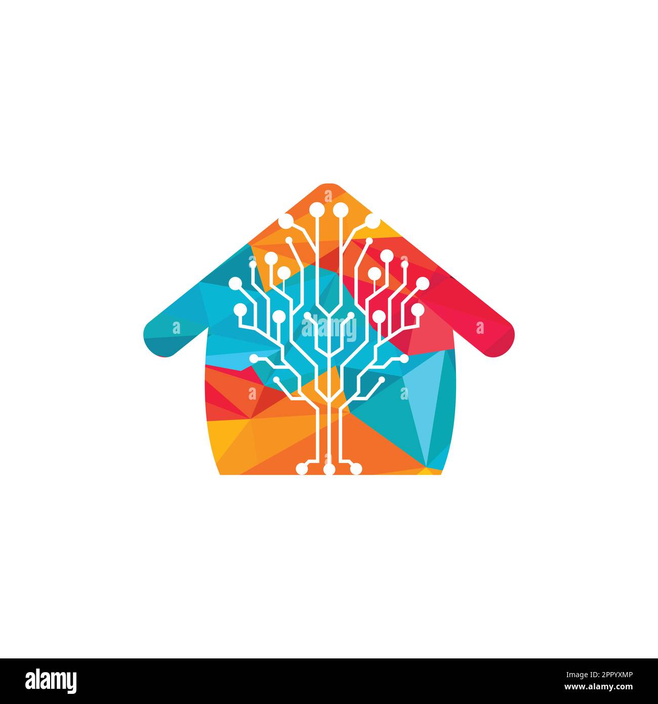 Digital Tree vector logo design. Technology logo template design vector ...