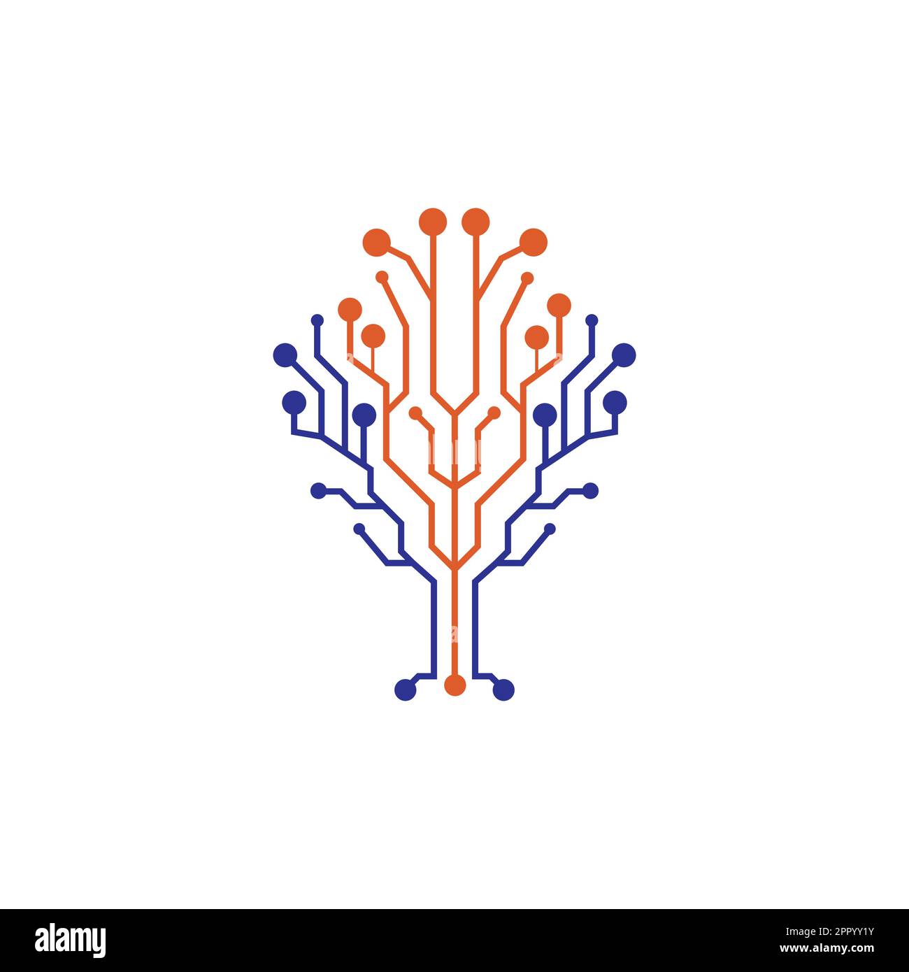 Digital Tree vector logo design. Technology logo template design vector ...