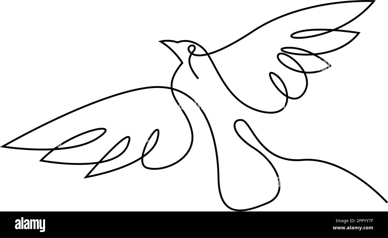 Bird illustration line art hi-res stock photography and images - Alamy