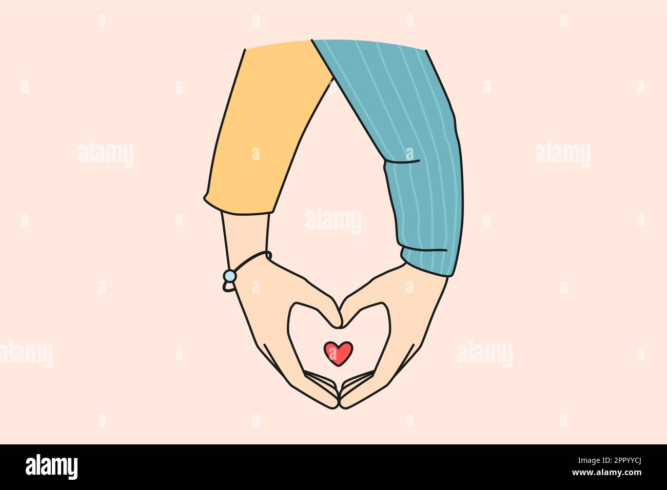 Hands showing heart symbol Stock Vector Images - Alamy
