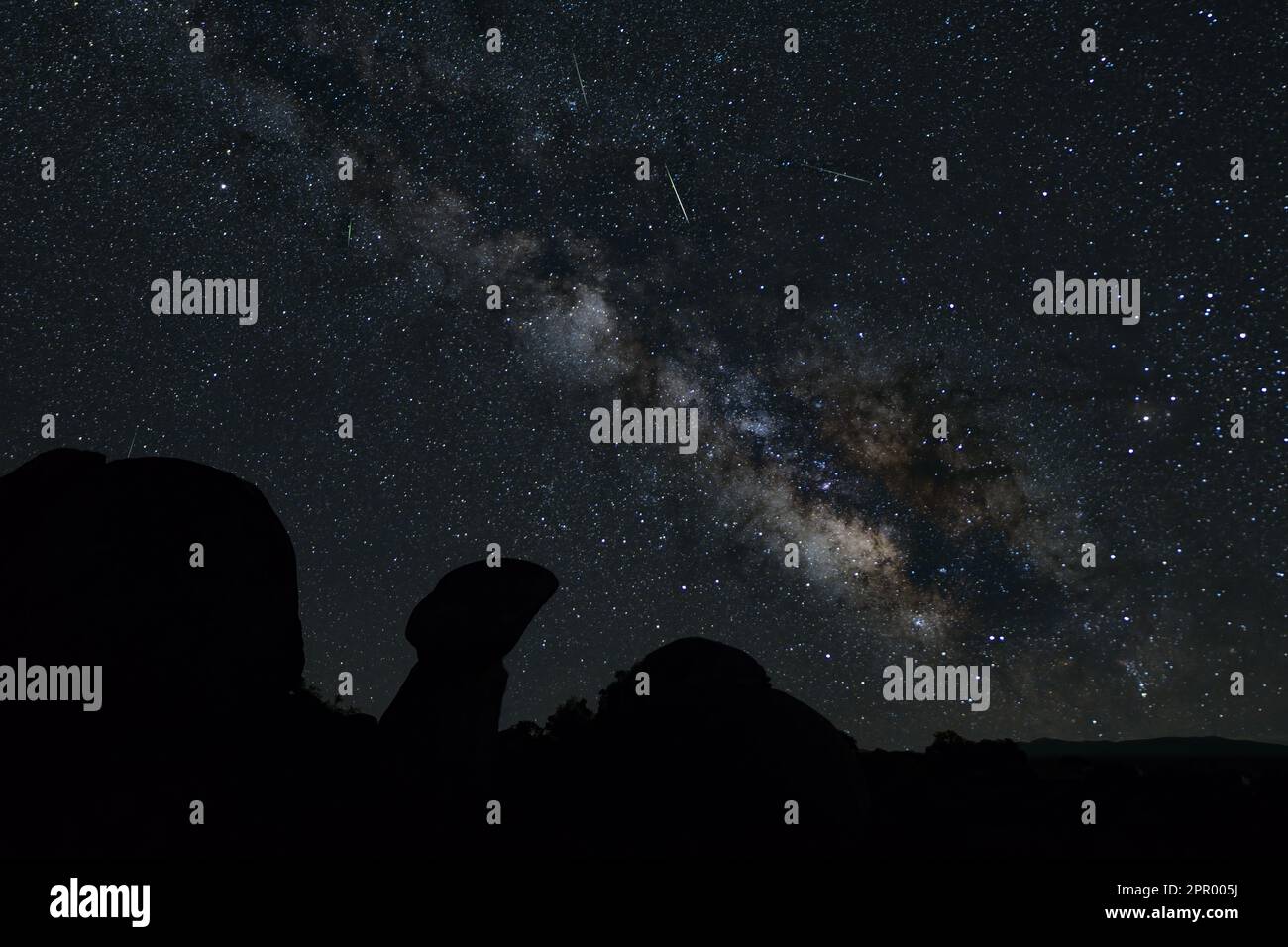 A breathtaking night sky view of the Milky Way Galaxy, illuminated by ...