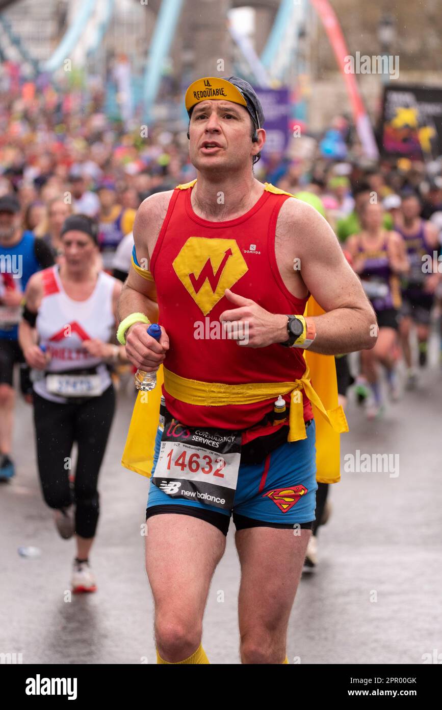 Benoit Mignot competing in the TCS London Marathon 2023 passing through ...