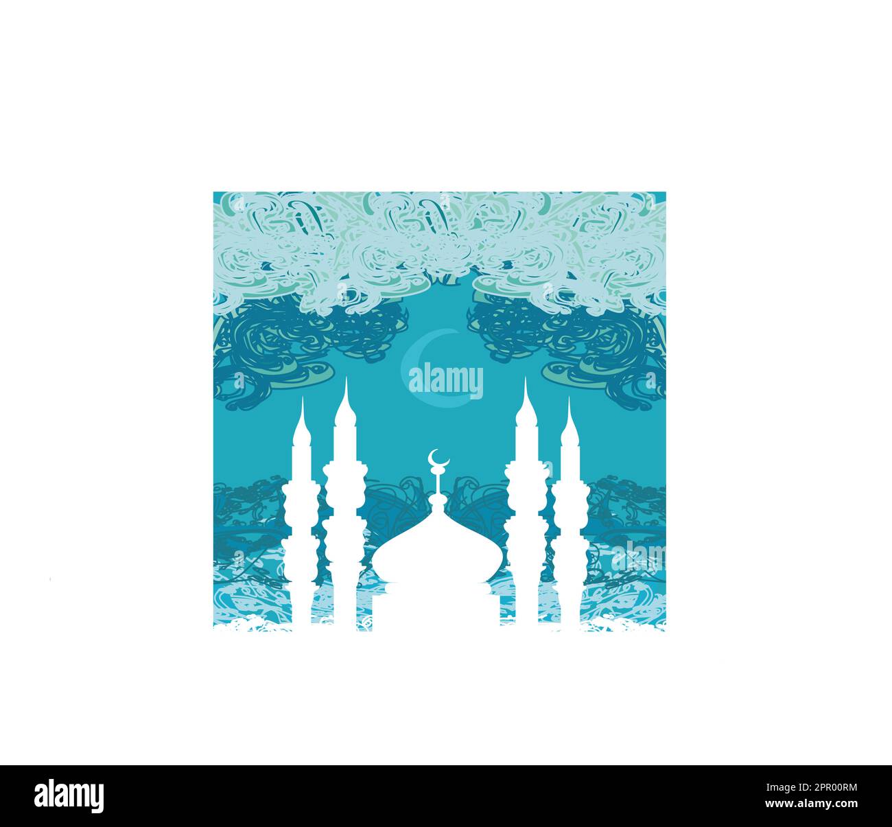 artistic pattern background with moon and mosque Stock Vector Image ...