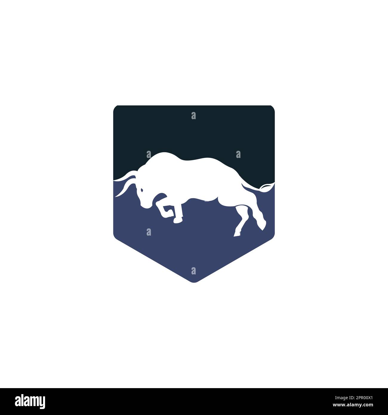 Bull vector logo design. Simple animal vector logo design template ...