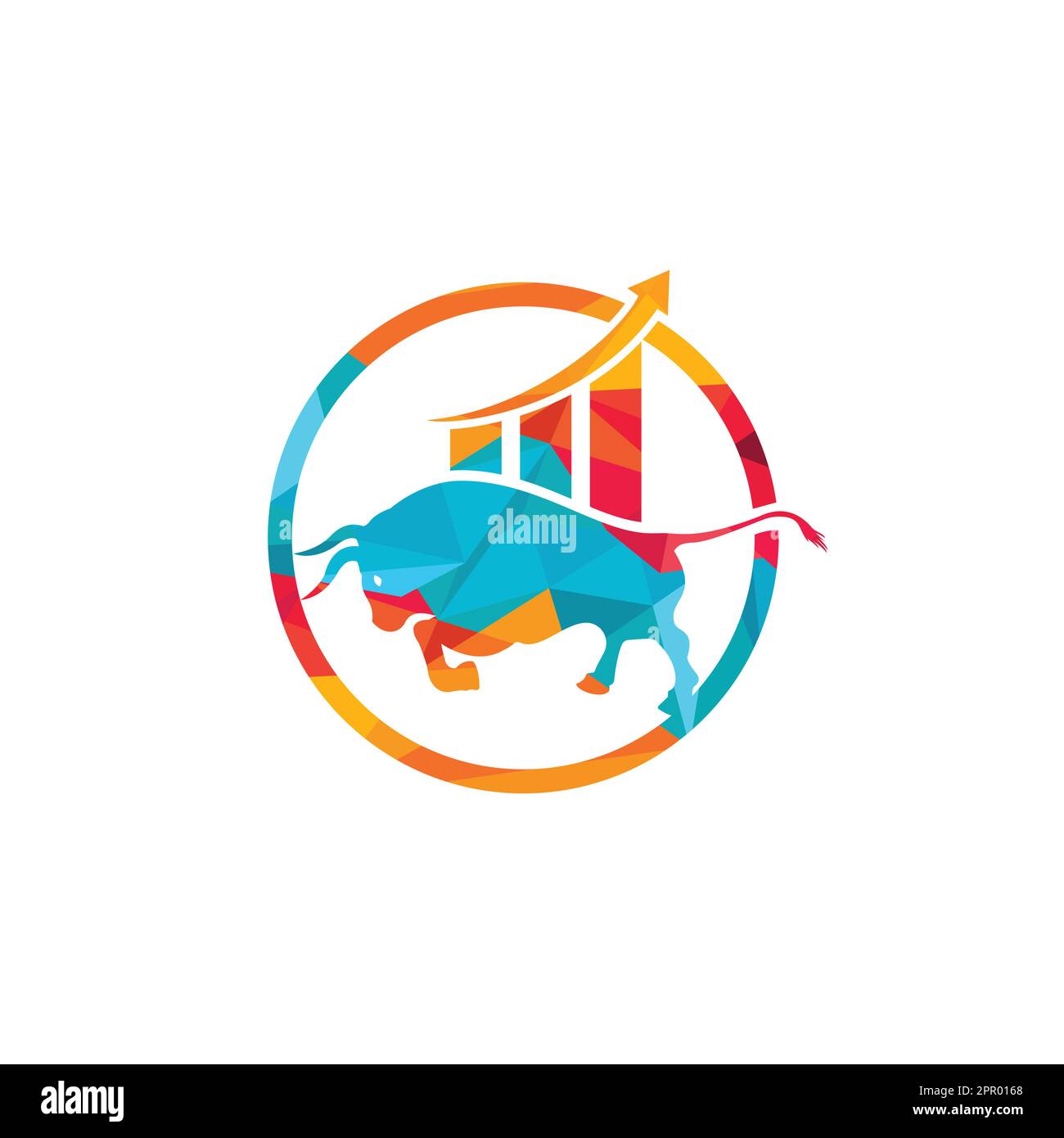 Financial bull logo design. Trade Bull Chart, finance logo. Economy ...