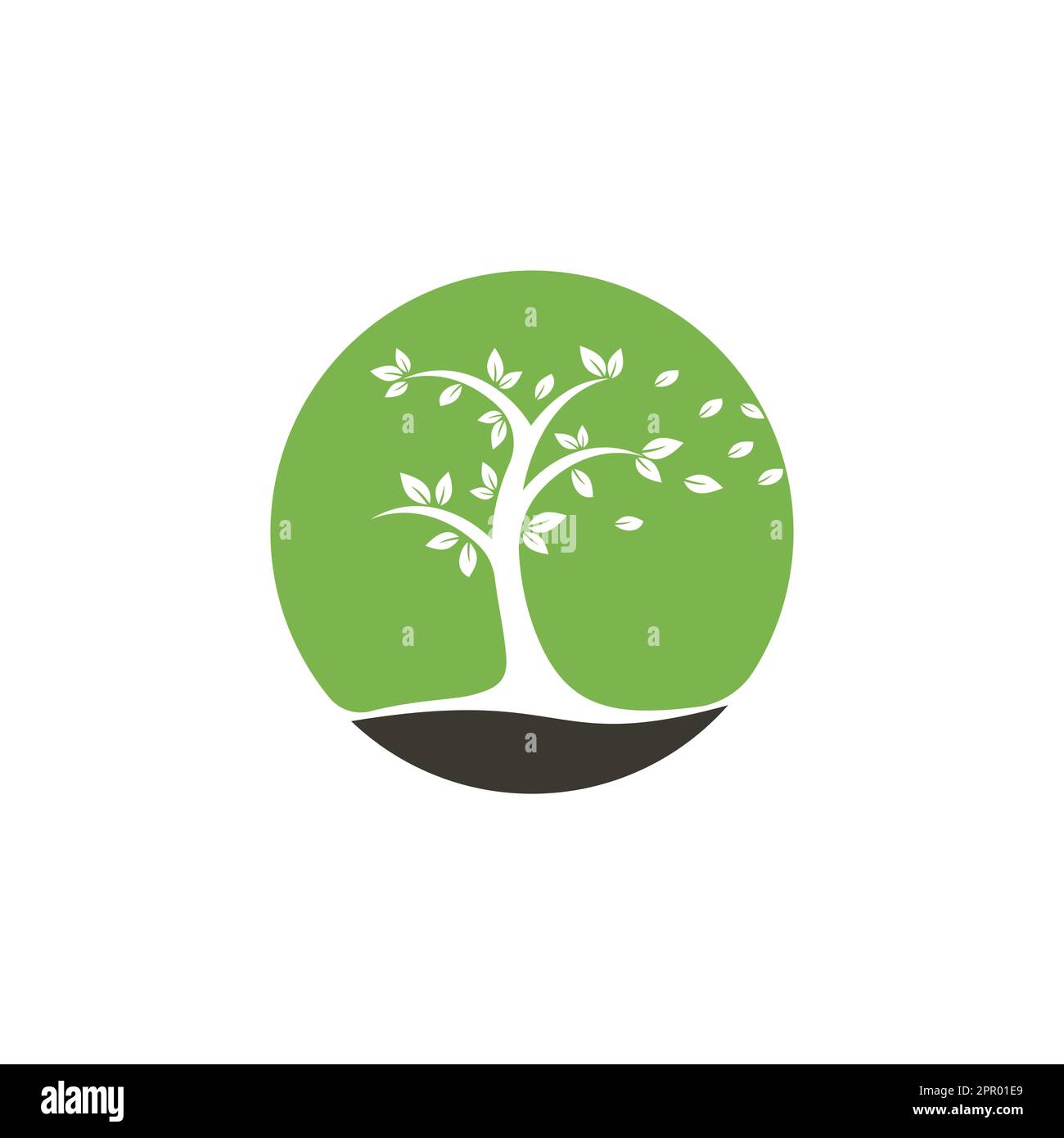 Tree logo design. Minimalist green tree logo symbol Stock Vector Image ...