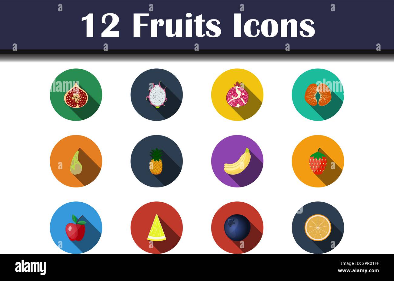 Fruits Icon Set Stock Vector Image & Art - Alamy