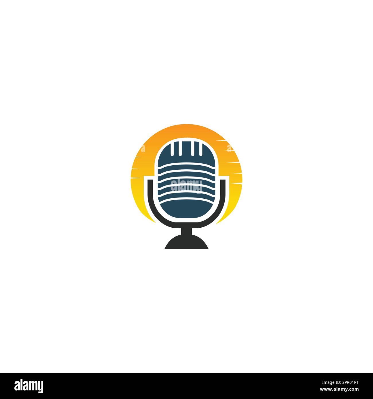 Morning podcast logo design. Unique logo vector microphone logo design ...