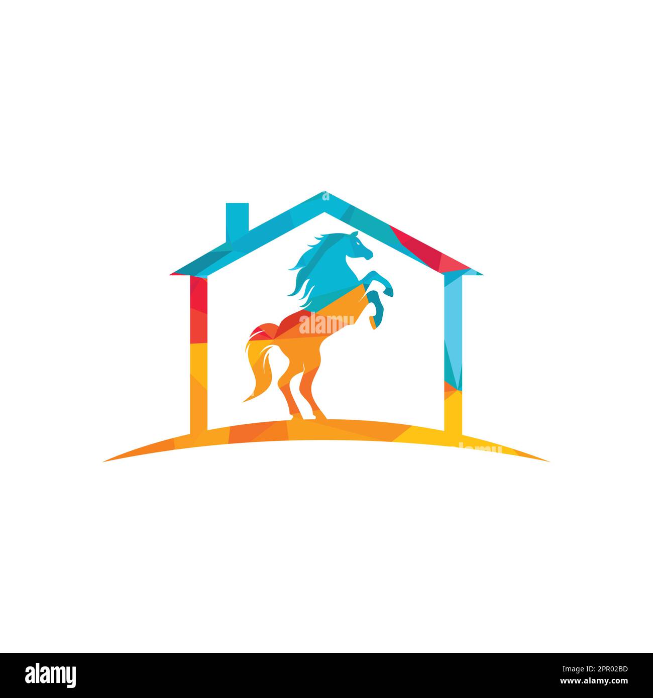 Horse and home vector logo design. Horse logo accompanied house ...