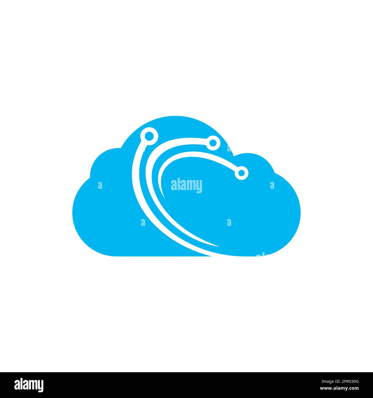 Digital cloud vector logo design. Blue cloud vector logo network ...