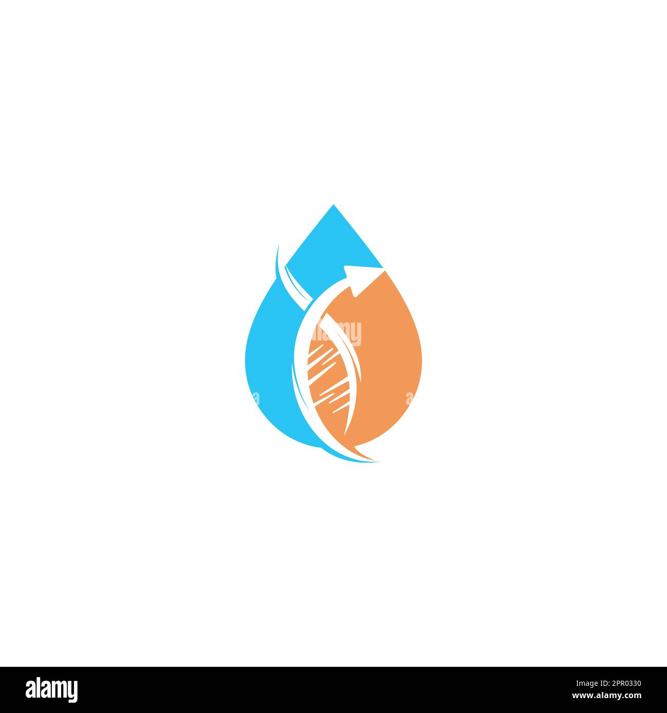Water drop and human DNA molecules logo design. Abstract Human DNA molecular structures logo ...