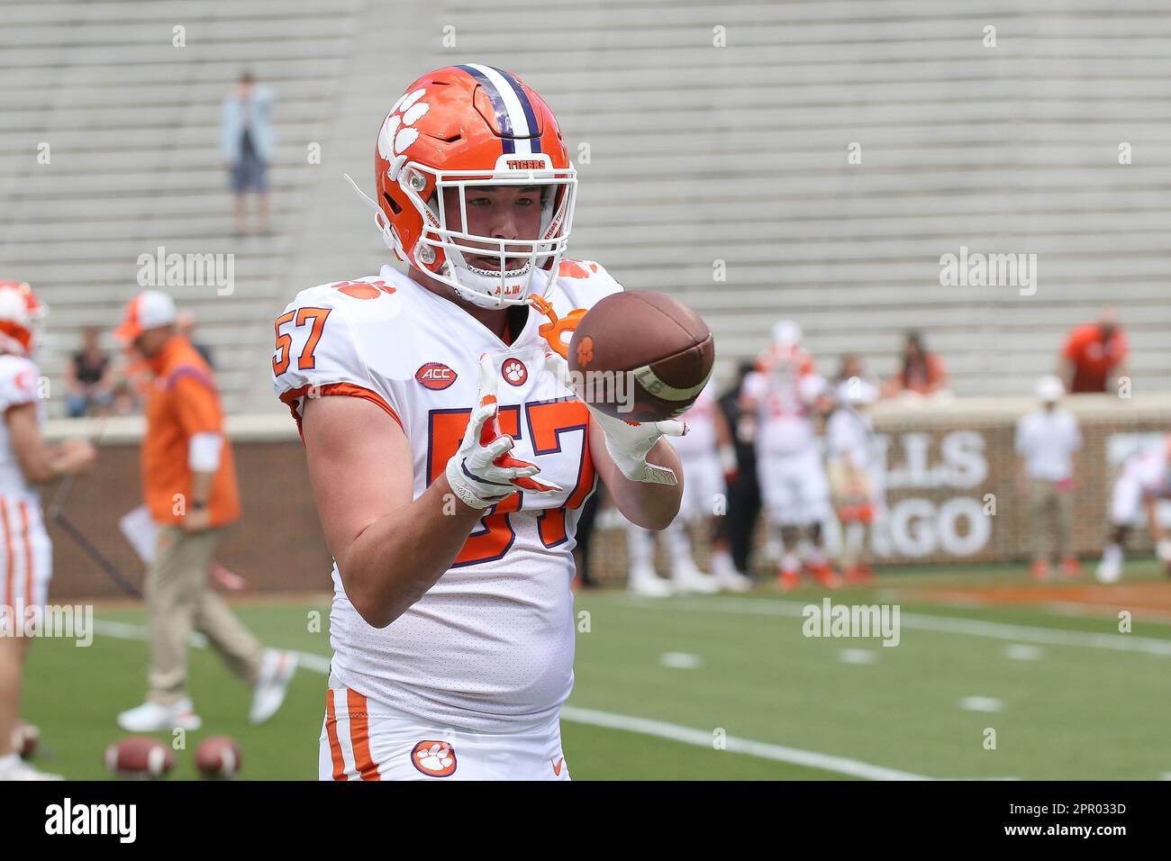 CLEMSON, SC - APRIL 15: Clemson Tigers linebacker Chandler McMaster (57 ...