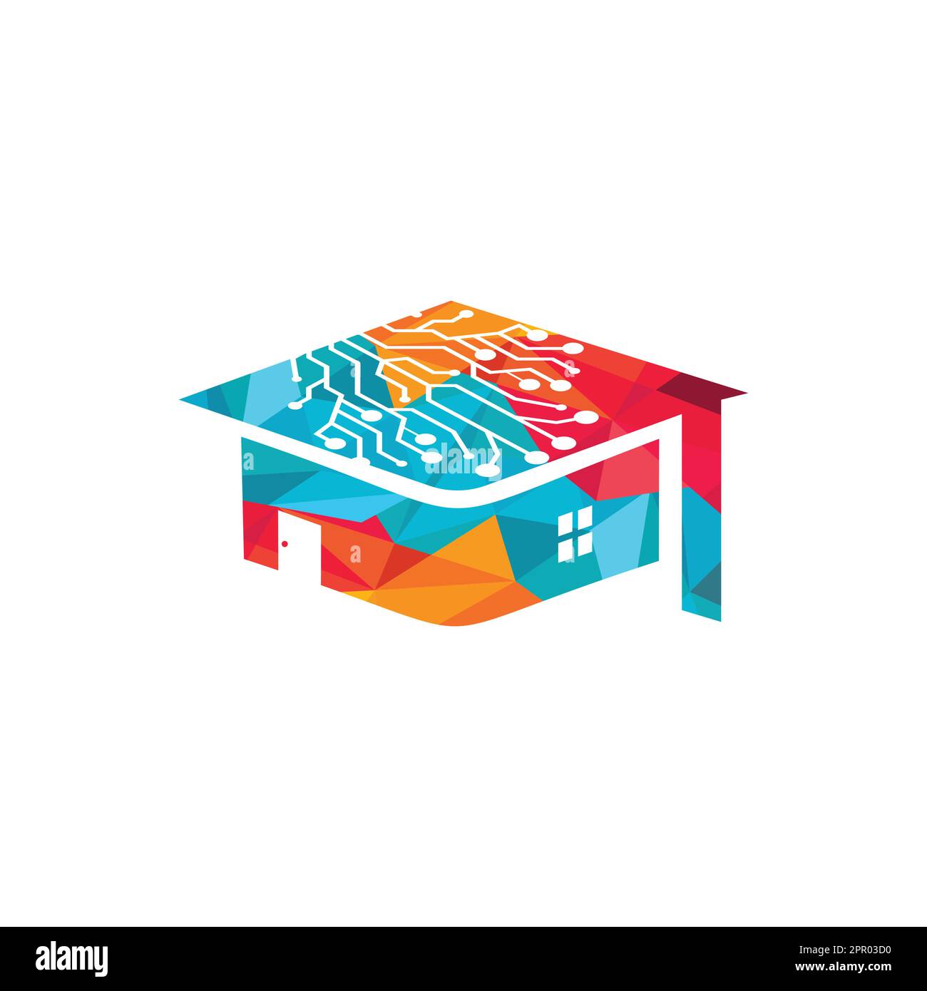 Technology school logo design concept. Artificial intelligent ...