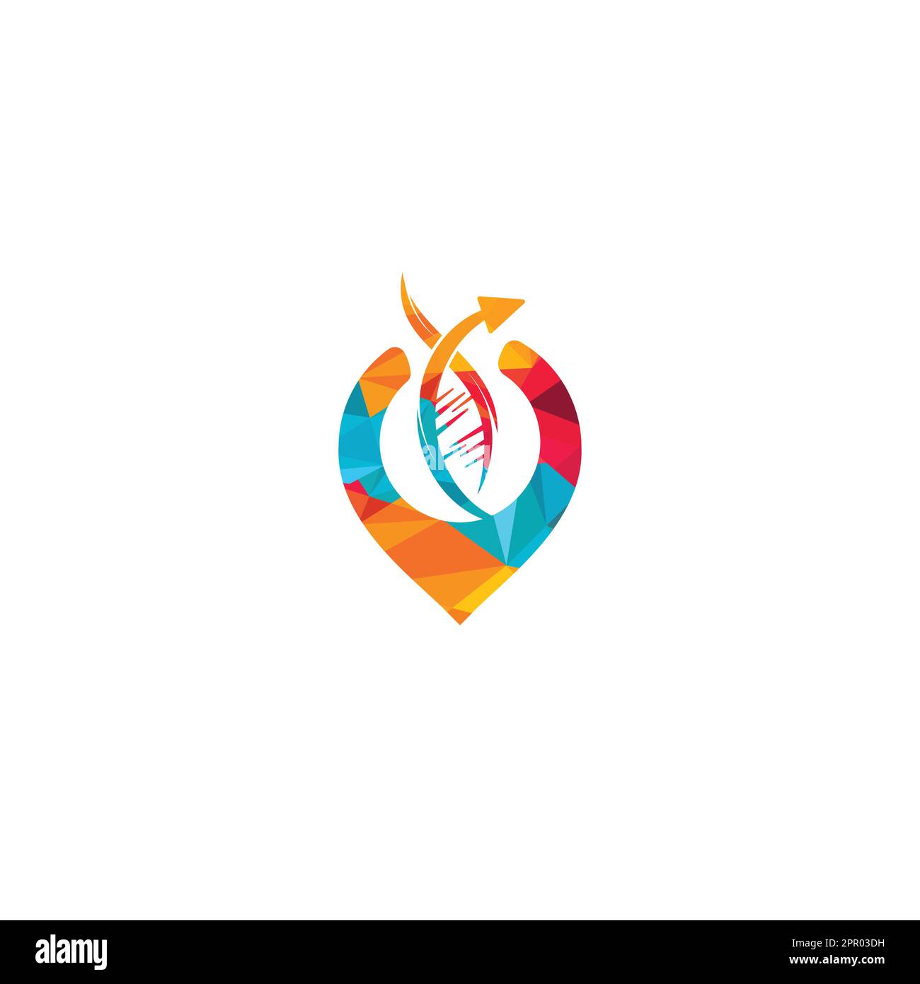 Human DNA and map pointer logo design. Human DNA and GPS locator symbol or icon. Unique science ...