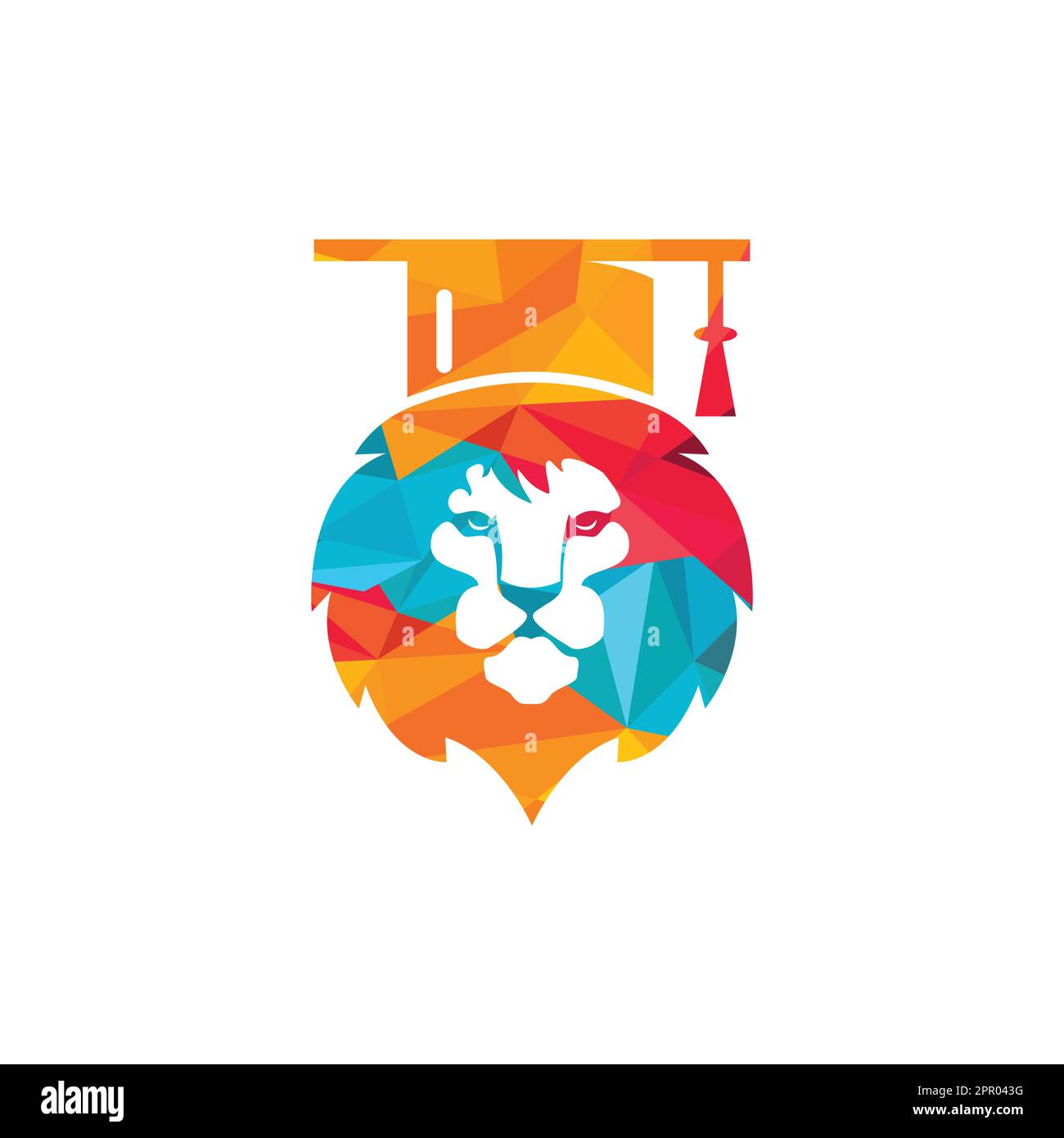Lion Student vector logo design. Lion academy logo concept Stock Vector ...