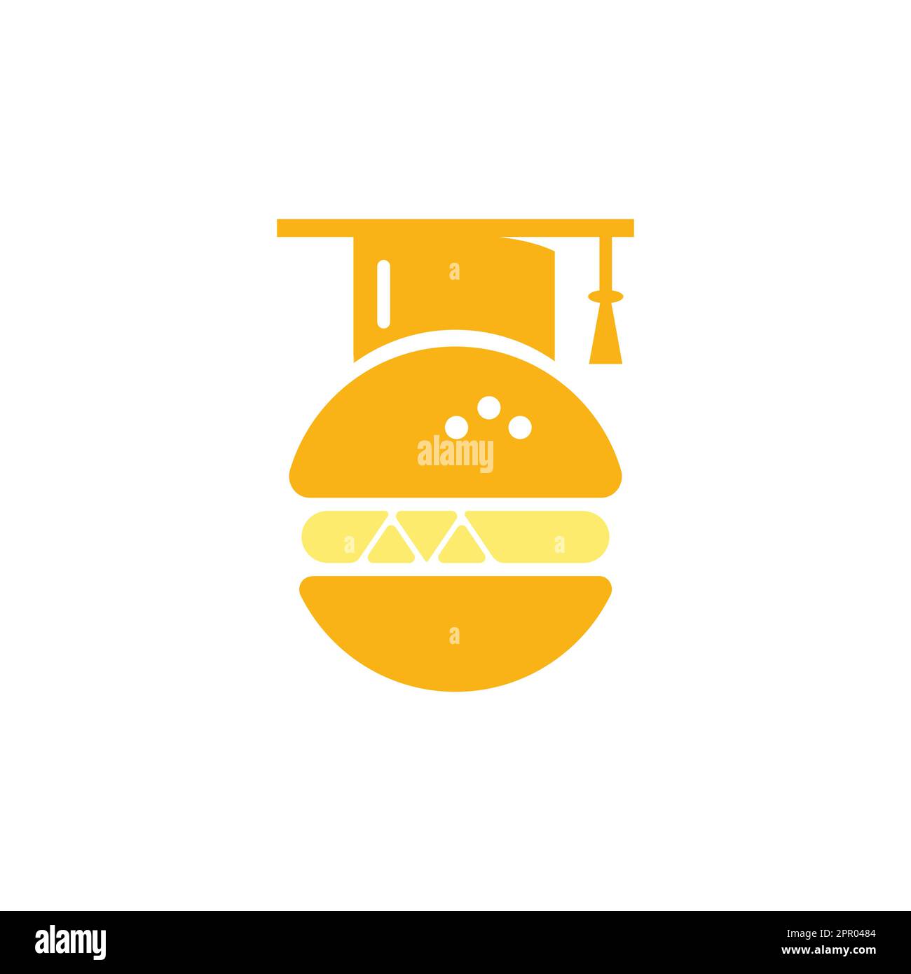 Food education vector logo design. Burger and graduation cap icon Stock ...