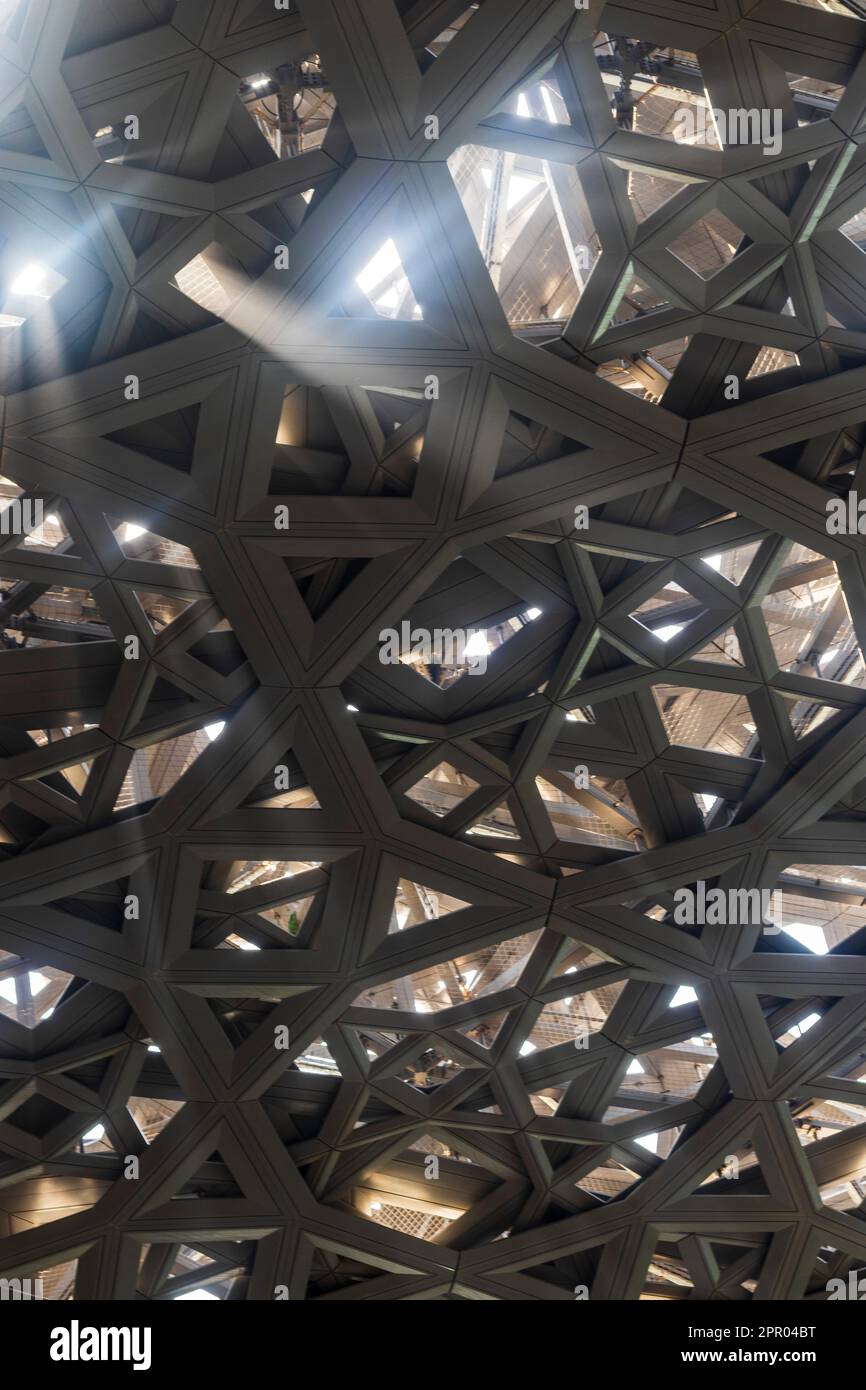 Shot of the metallic ceiling structure Stock Photo - Alamy