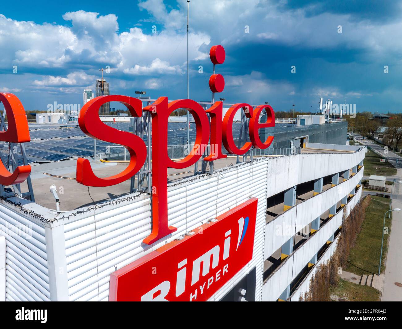 Aerial view of the Spice shopping mall in Riga, Latvia Stock Photo - Alamy