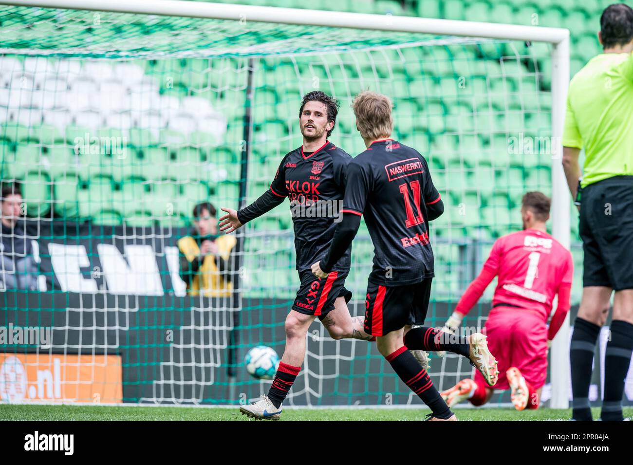 GRONINGEN - (l) Jordy Bruijn of NEC Nijmegen has scored from a penalty ...