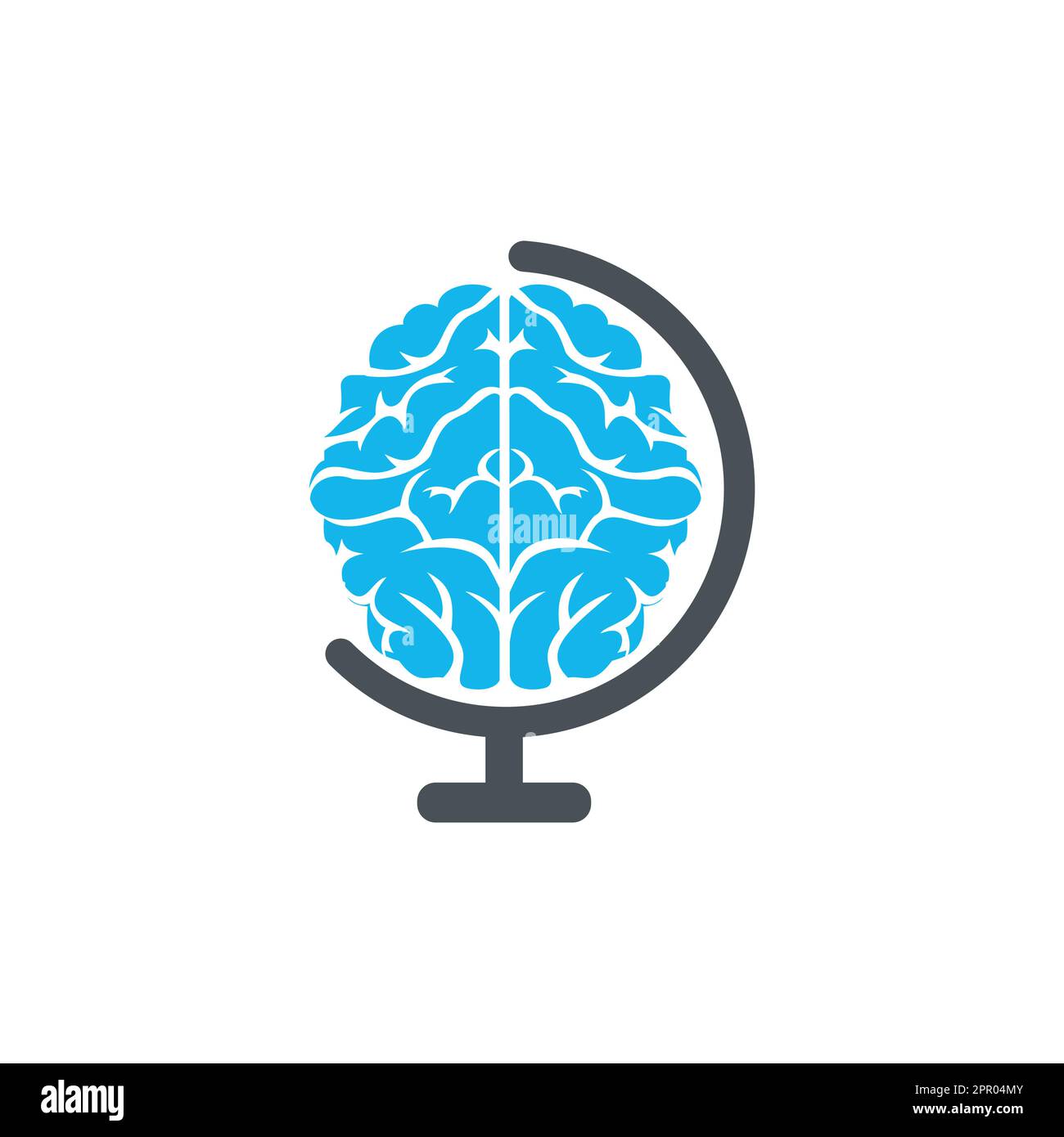 Brain planet vector logo template. Smart world logo symbol design Stock ...