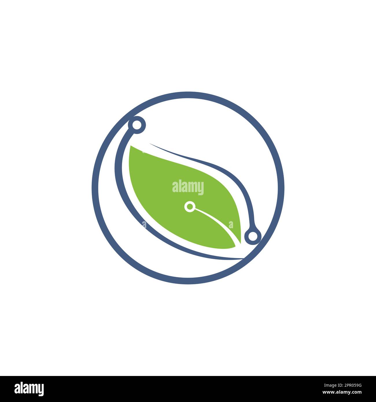 Green leaf technology logo design. Circuit Leaf vector design Stock ...