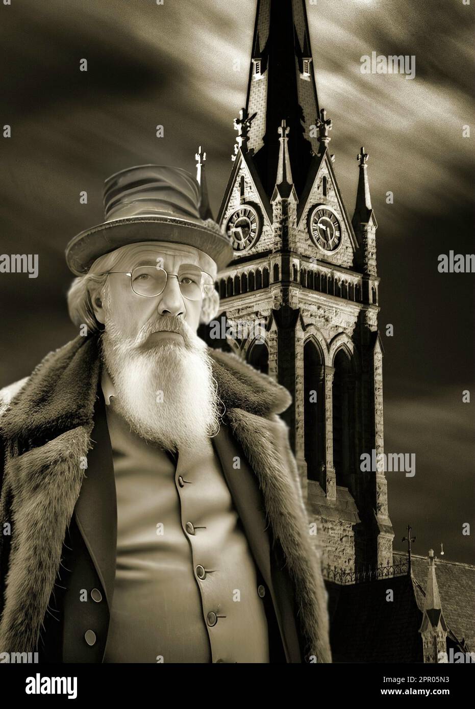 A Male Wizard in front of a Cathedral. Possible uses - Book cover, Web ...