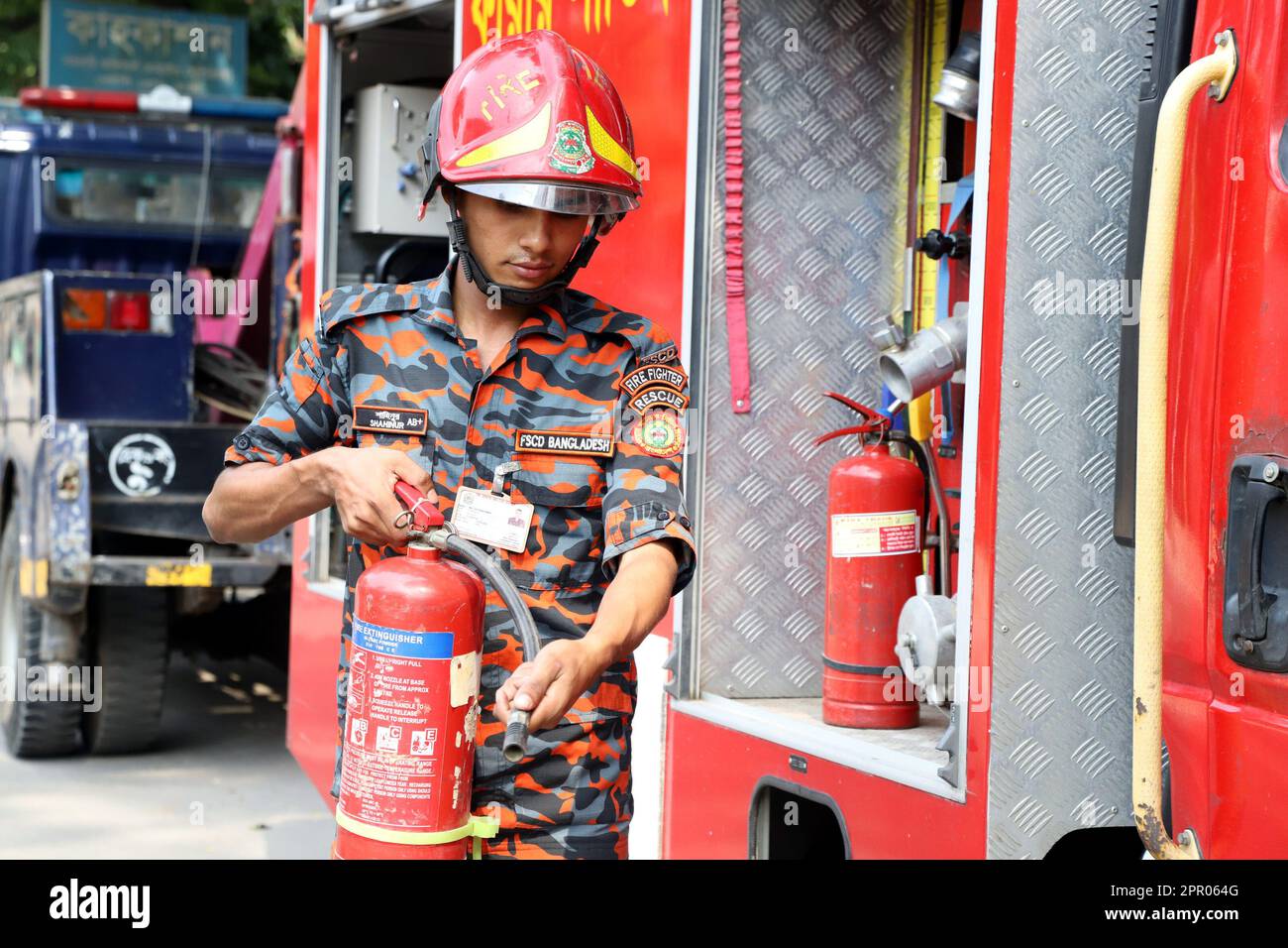 Dhaka, Bangladesh. 25th Apr, 2023. In case of gas leakage in different ...