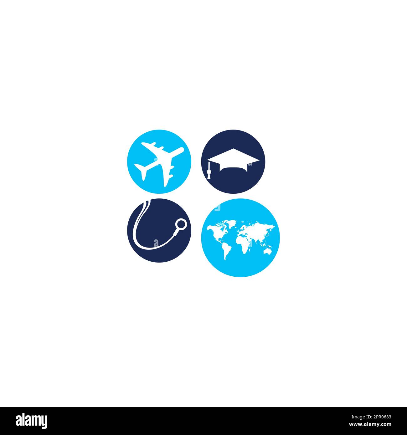 Study abroad vector logo design. Medical study in abroad logo concept ...