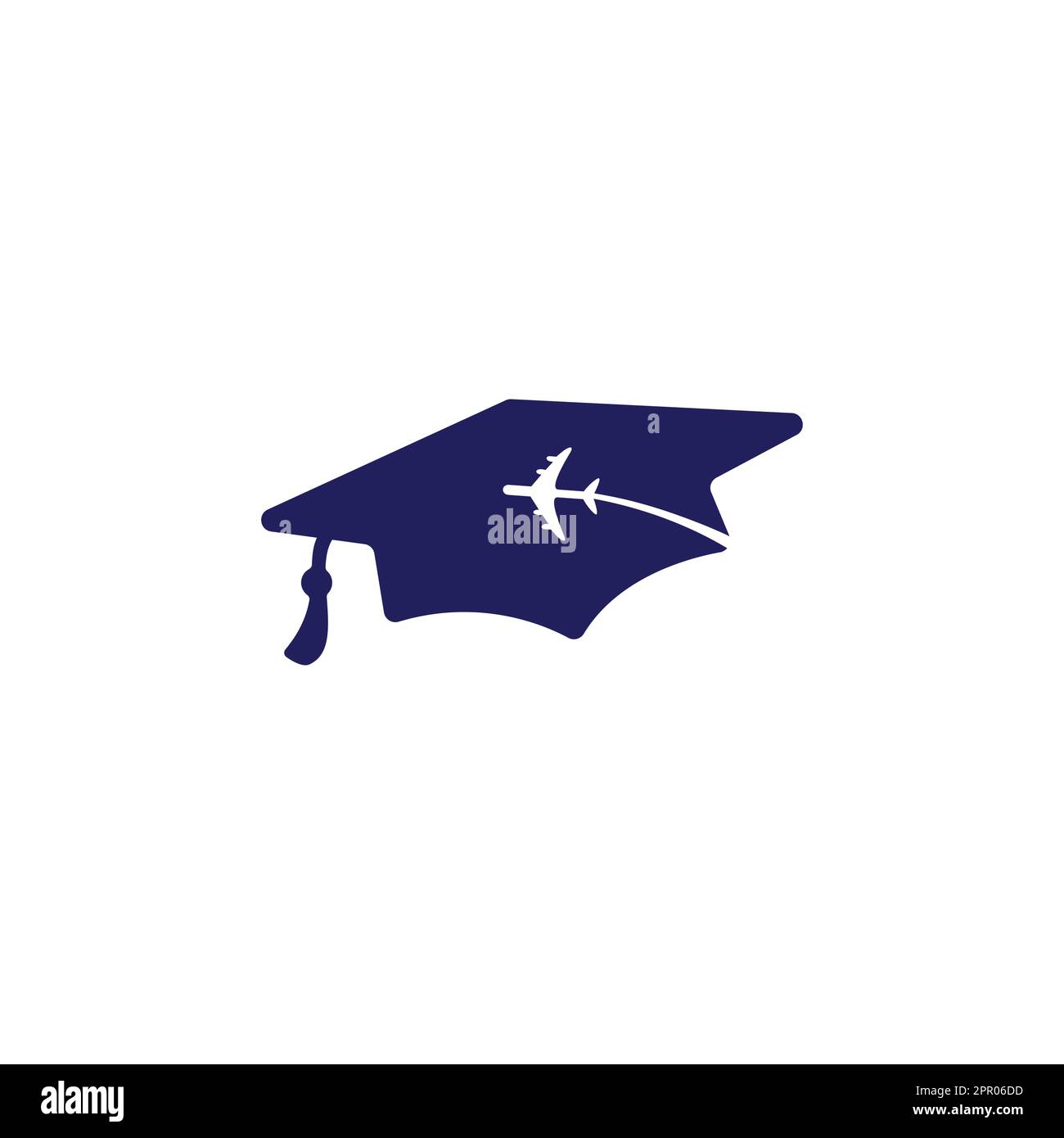 Study abroad vector logo design. Graduation cap and airplane icon Stock ...