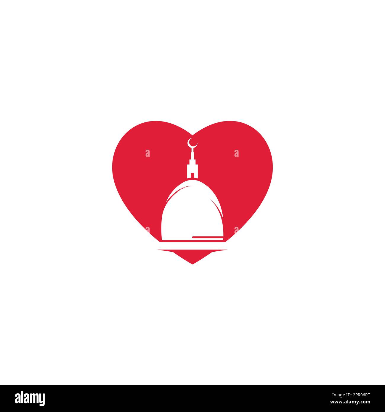 Mosque tower with heart shape logo design. Islamic Logo designs concept ...