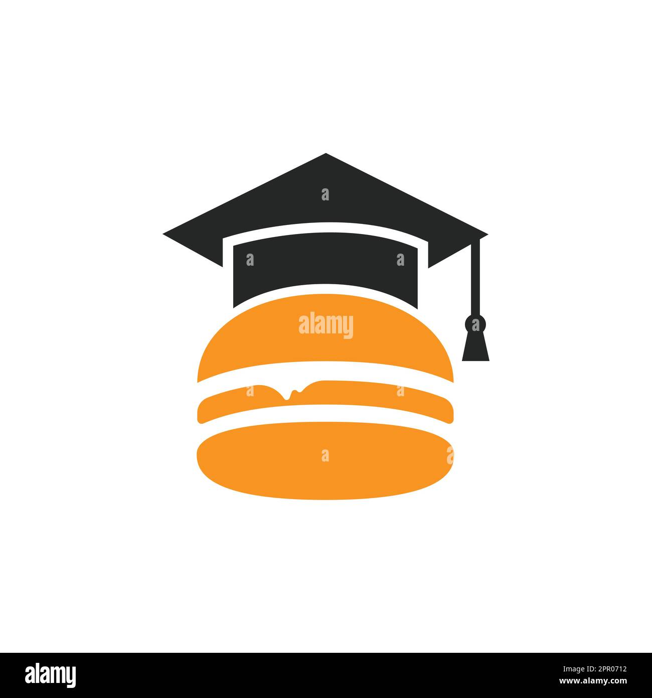Food education vector logo design. Burger and graduation cap icon Stock ...