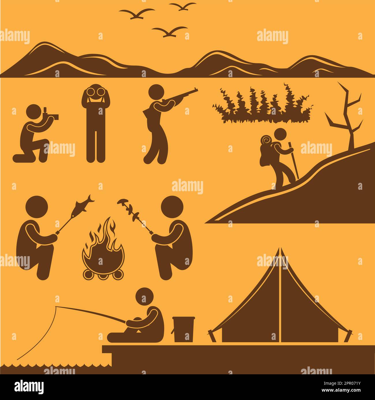 Camping matchstick men vector Stock Vector Image & Art - Alamy