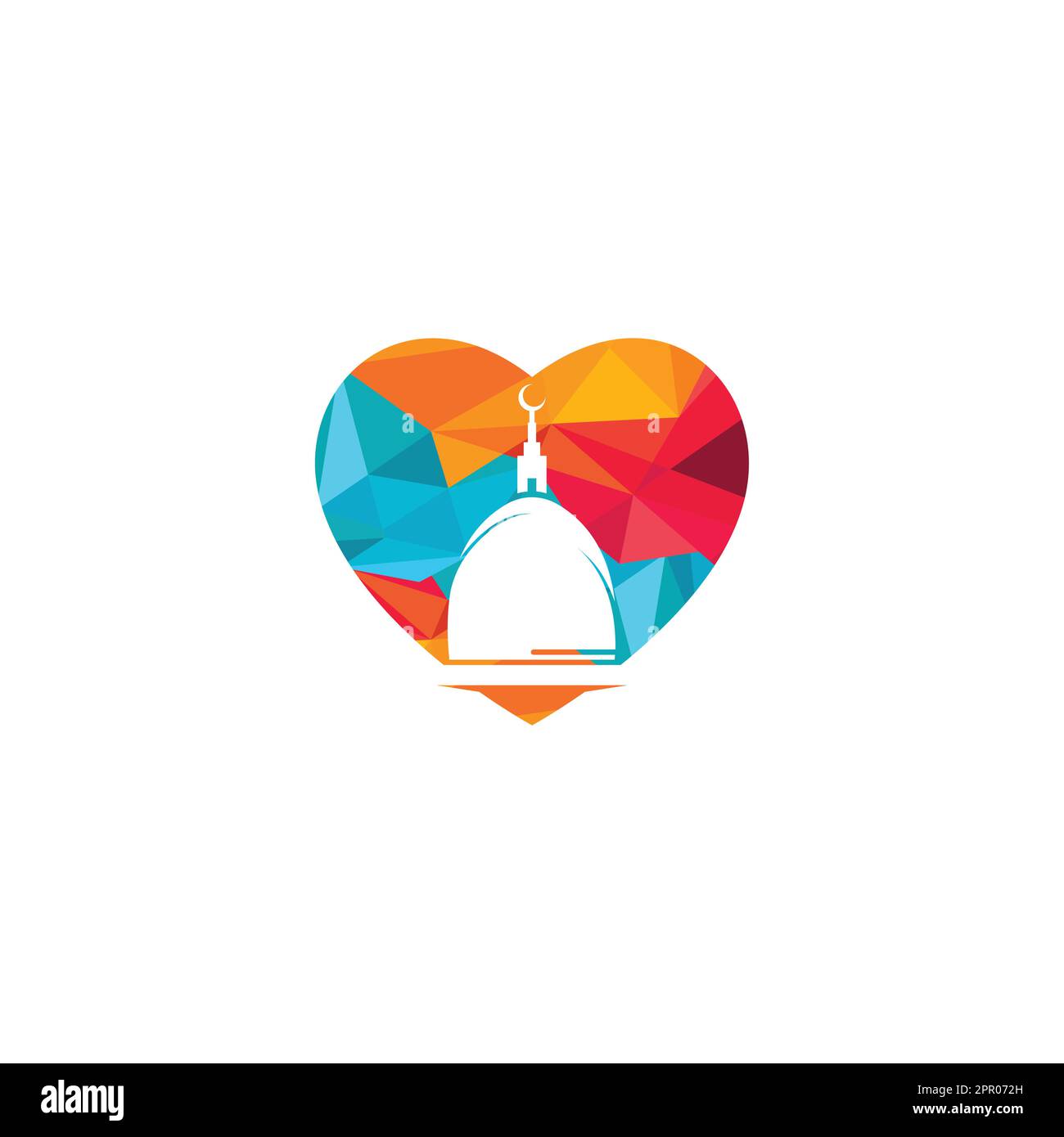 Mosque tower with heart shape logo design. Islamic Logo designs concept ...