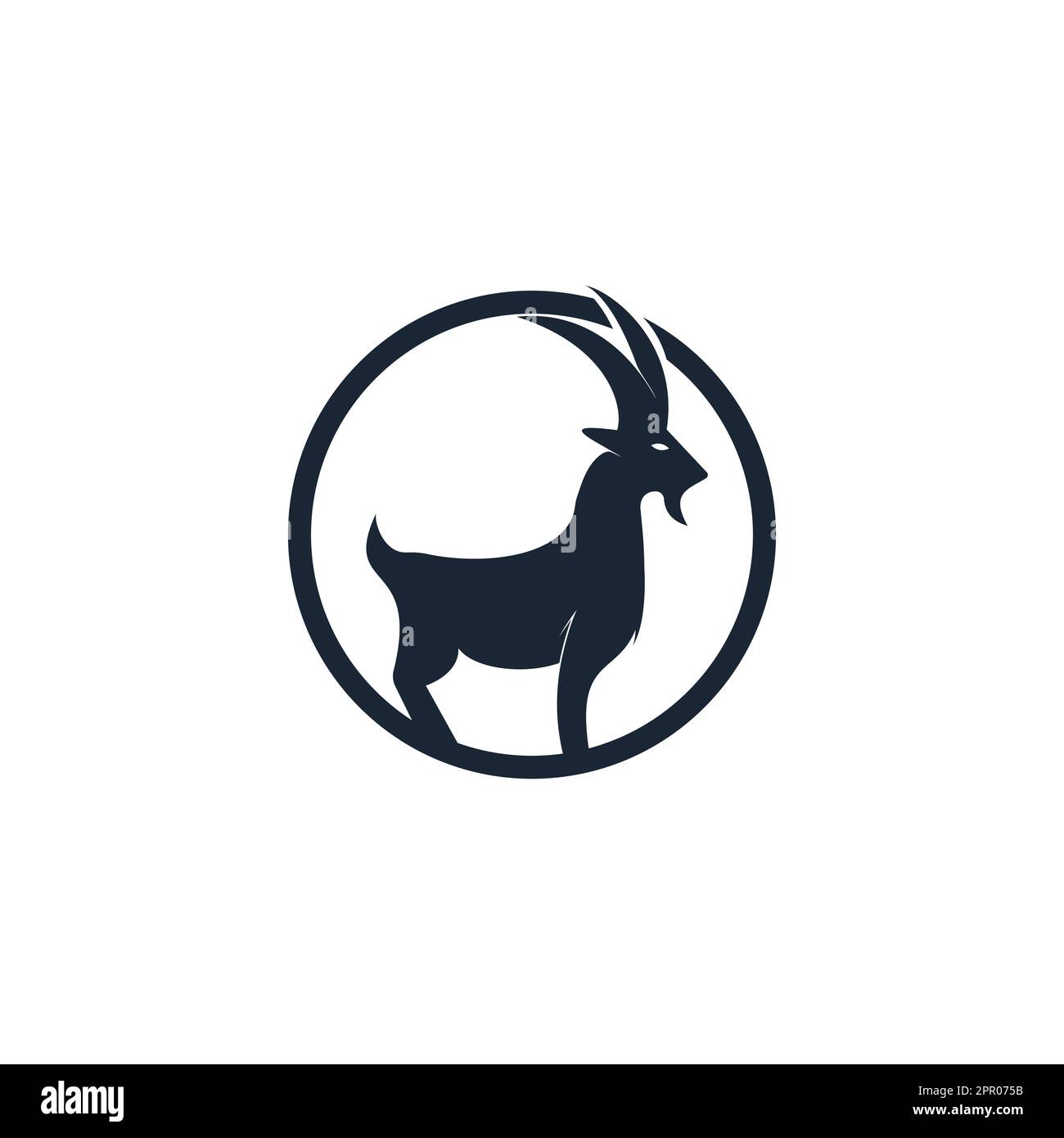 Goat Simple Logo Template Design. Mountain goat vector logo design ...