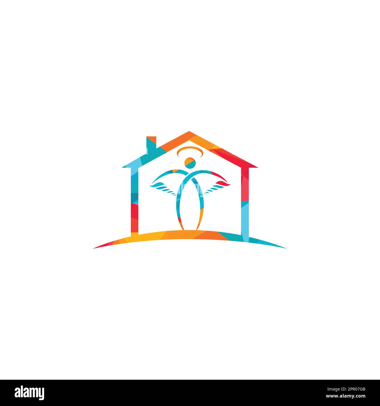 Angel House vector logo design. Creative modern abstract house fly with ...