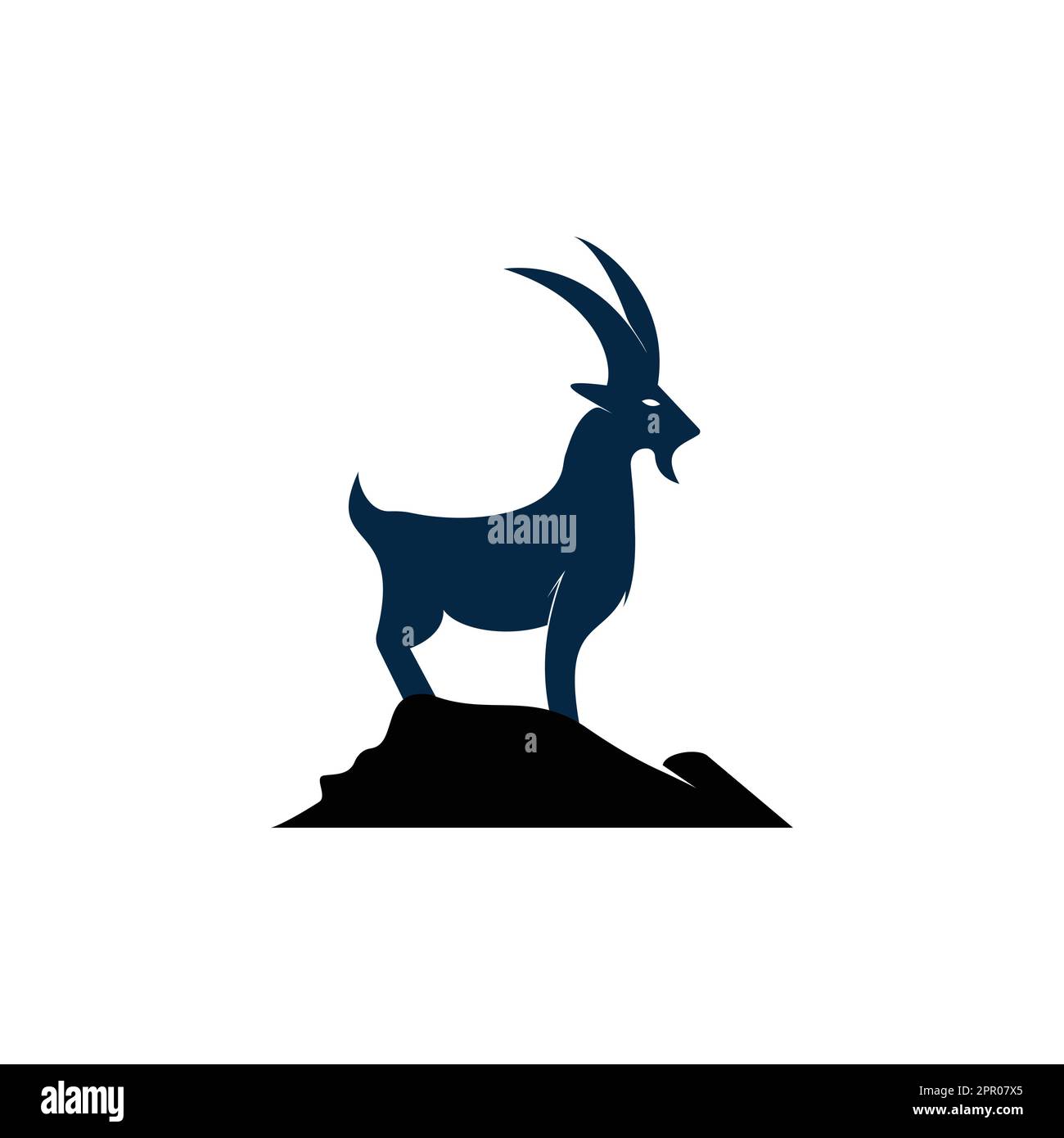 Goat Simple Logo Template Design. Mountain goat vector logo design ...