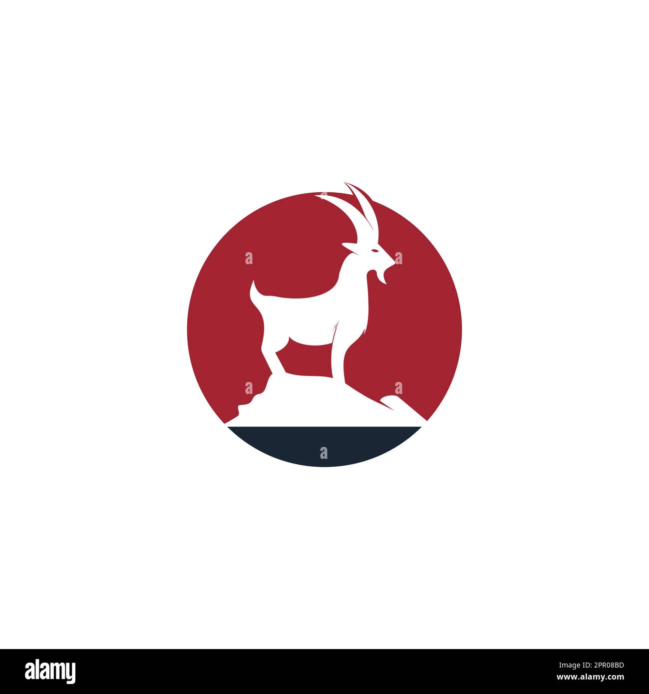 Goat Simple Logo Template Design. Mountain goat vector logo design ...