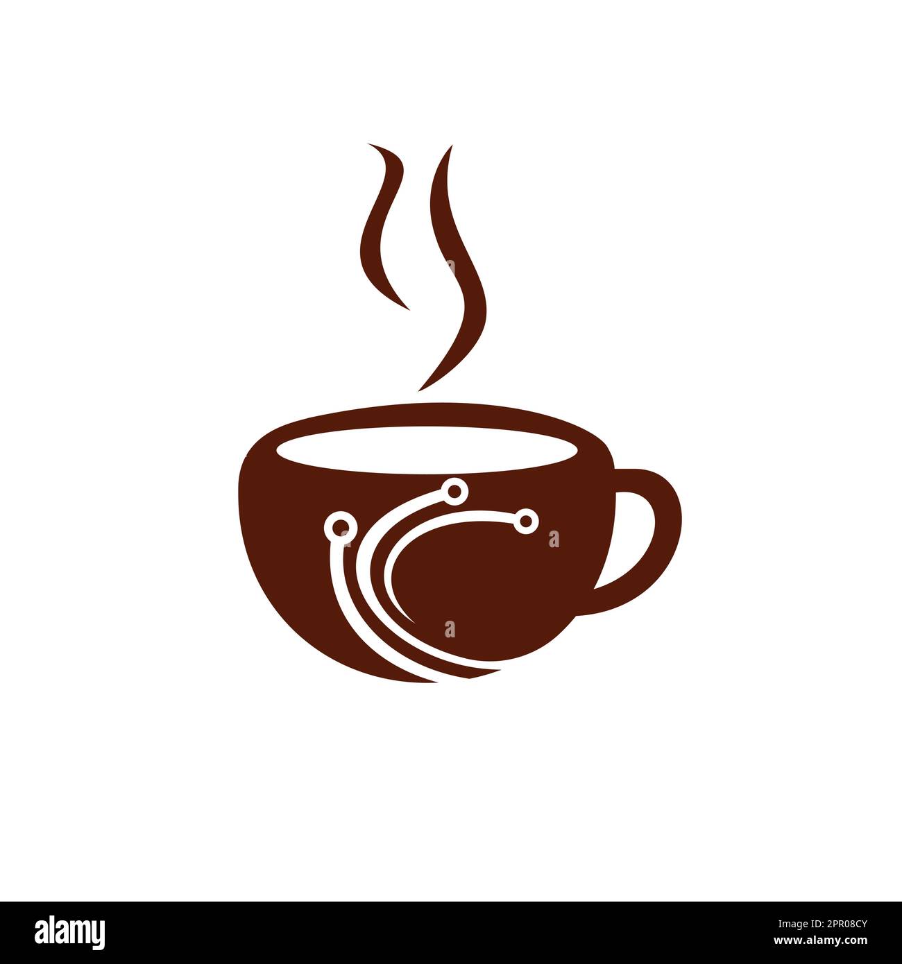 Coffee tech vector logo design. Digital coffee icon vector template ...