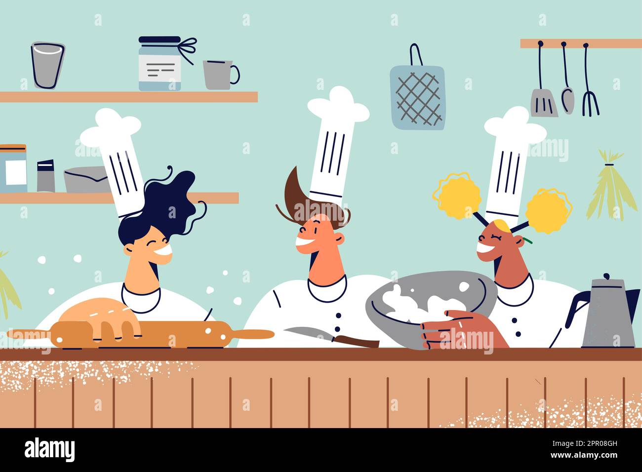 Kids cooking together Stock Vector Images - Alamy
