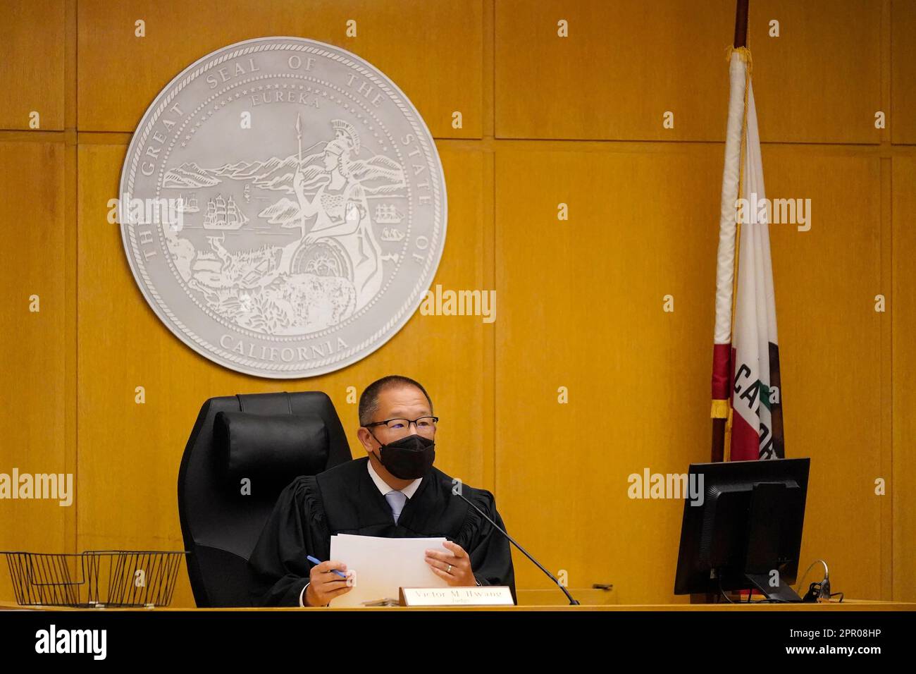 Judge Victor Hwang speaks during an appearance by Nima Momeni, who has ...