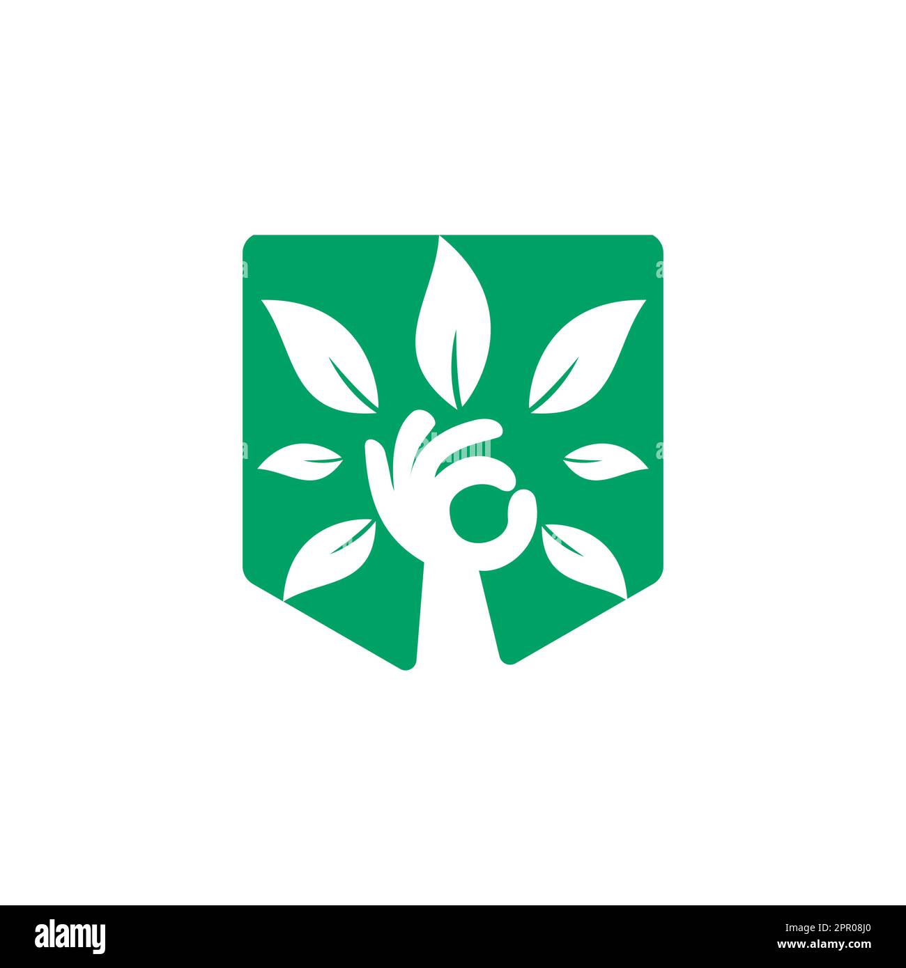 Creative green hand tree logo design. Natural products logo. Cosmetics ...