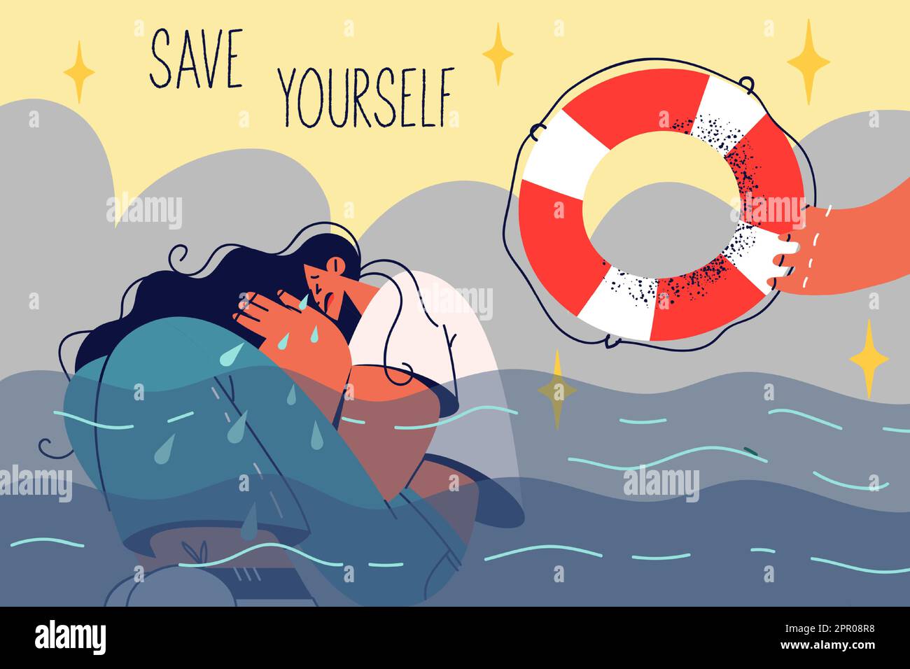 Lonely buoy Stock Vector Images - Alamy