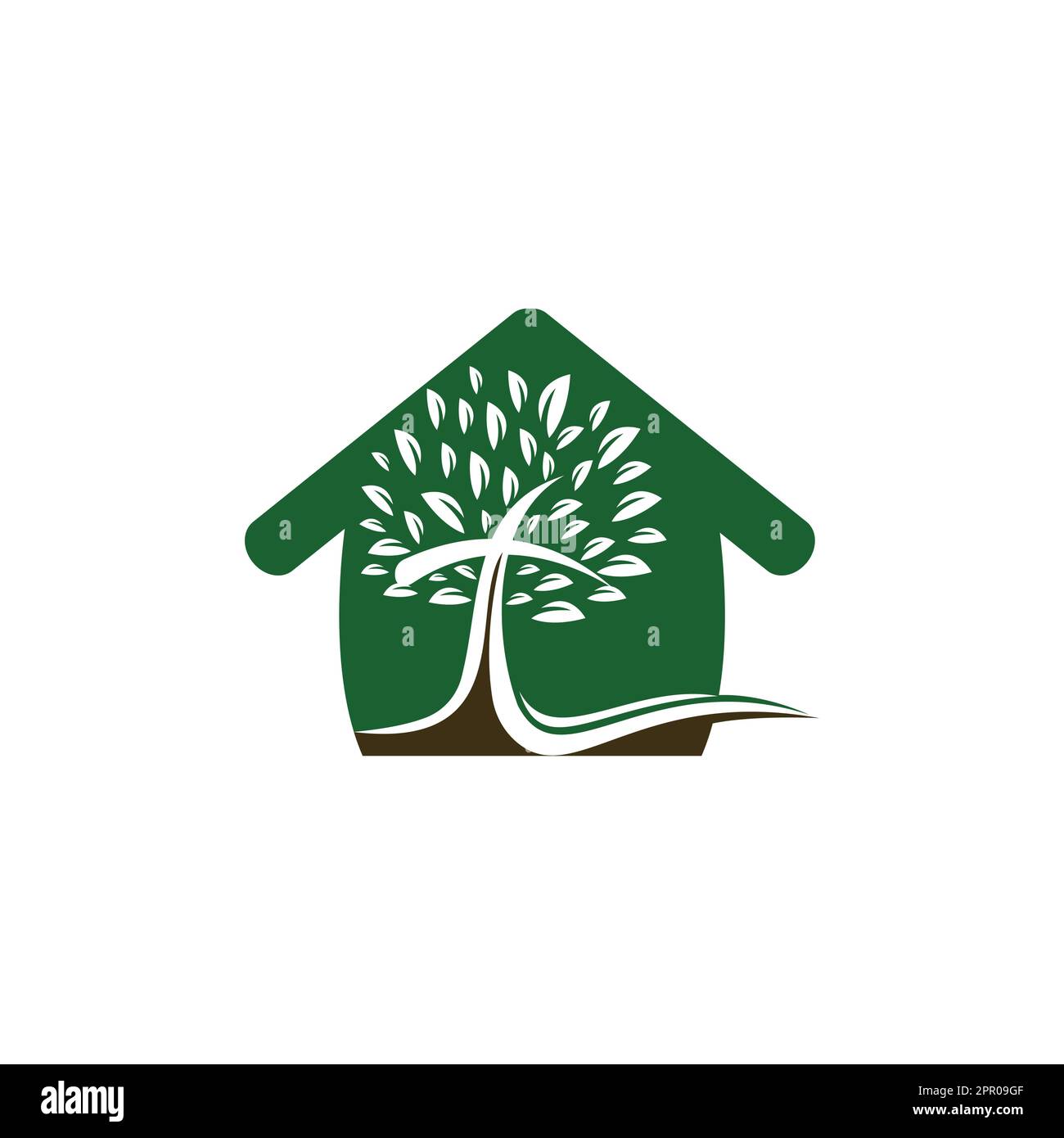 Abstract home and tree religious cross symbol icon vector design Stock ...