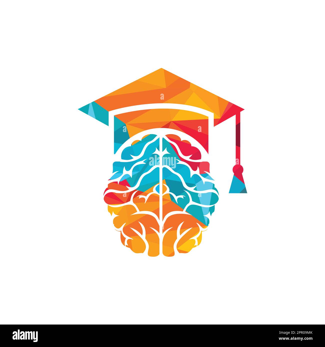 Brain and graduation cap icon design. Educational and institutional ...