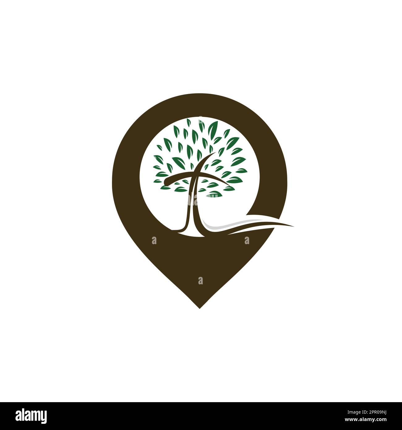 Church and map pointer logo design. Church and GPS locator symbol or ...