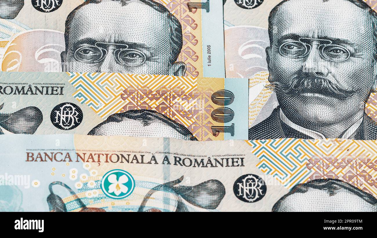 Romanian LEI Currency Banknote. RON Money European Currency Stock Photo ...