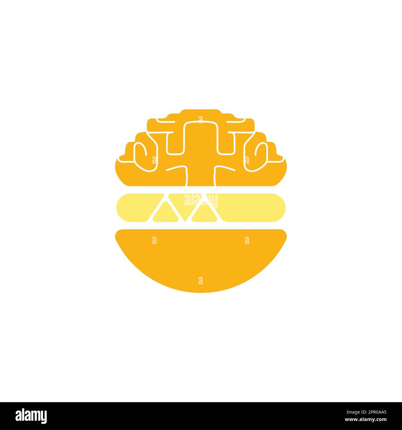Burger Brain Vector Logo Design Template. Fast Food Cafe Logo Design ...