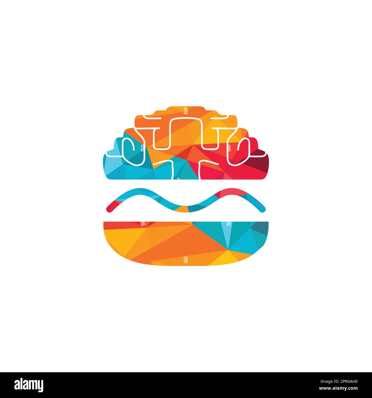 Burger Brain Vector Logo Design Template. Fast Food Cafe Logo Design ...