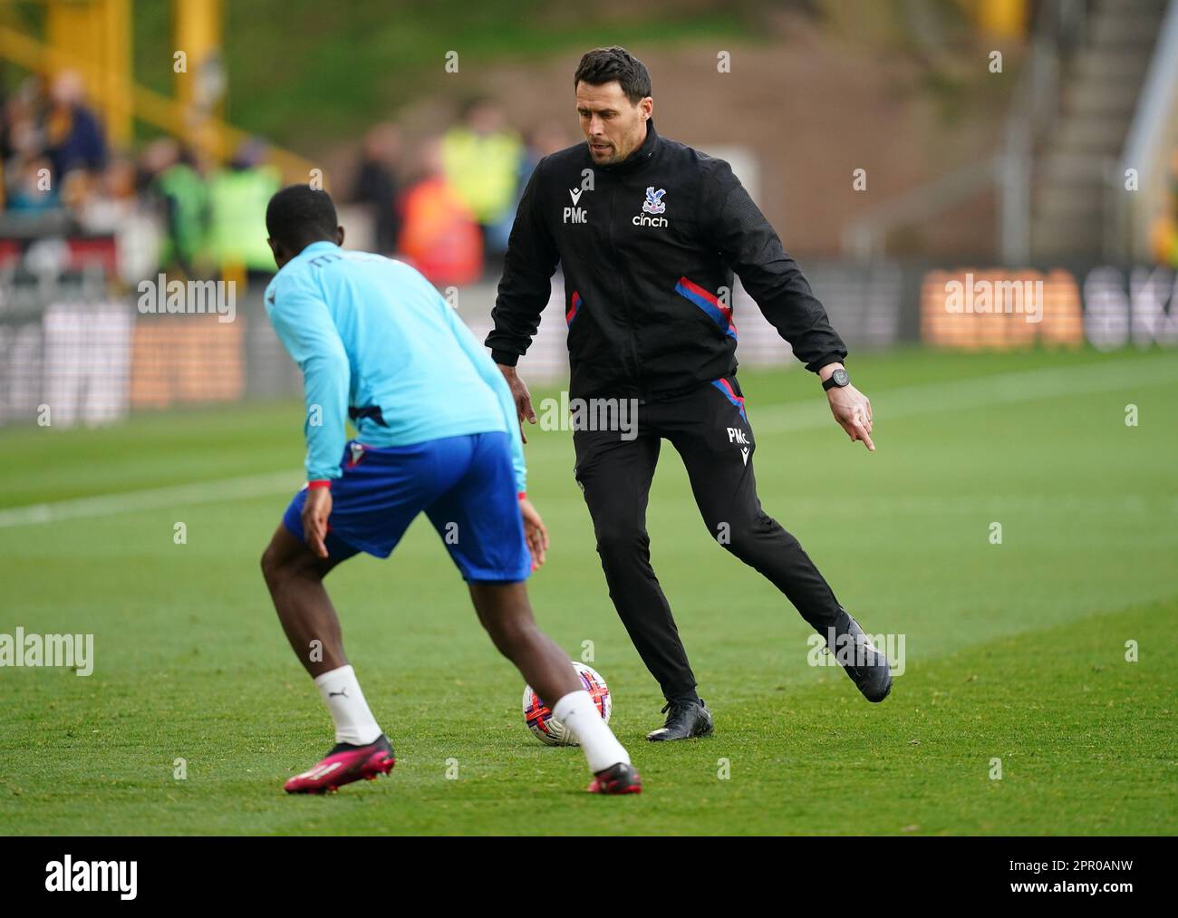 Crystal Palace assistant manager Paddy McCarthy during the arm up ahead ...