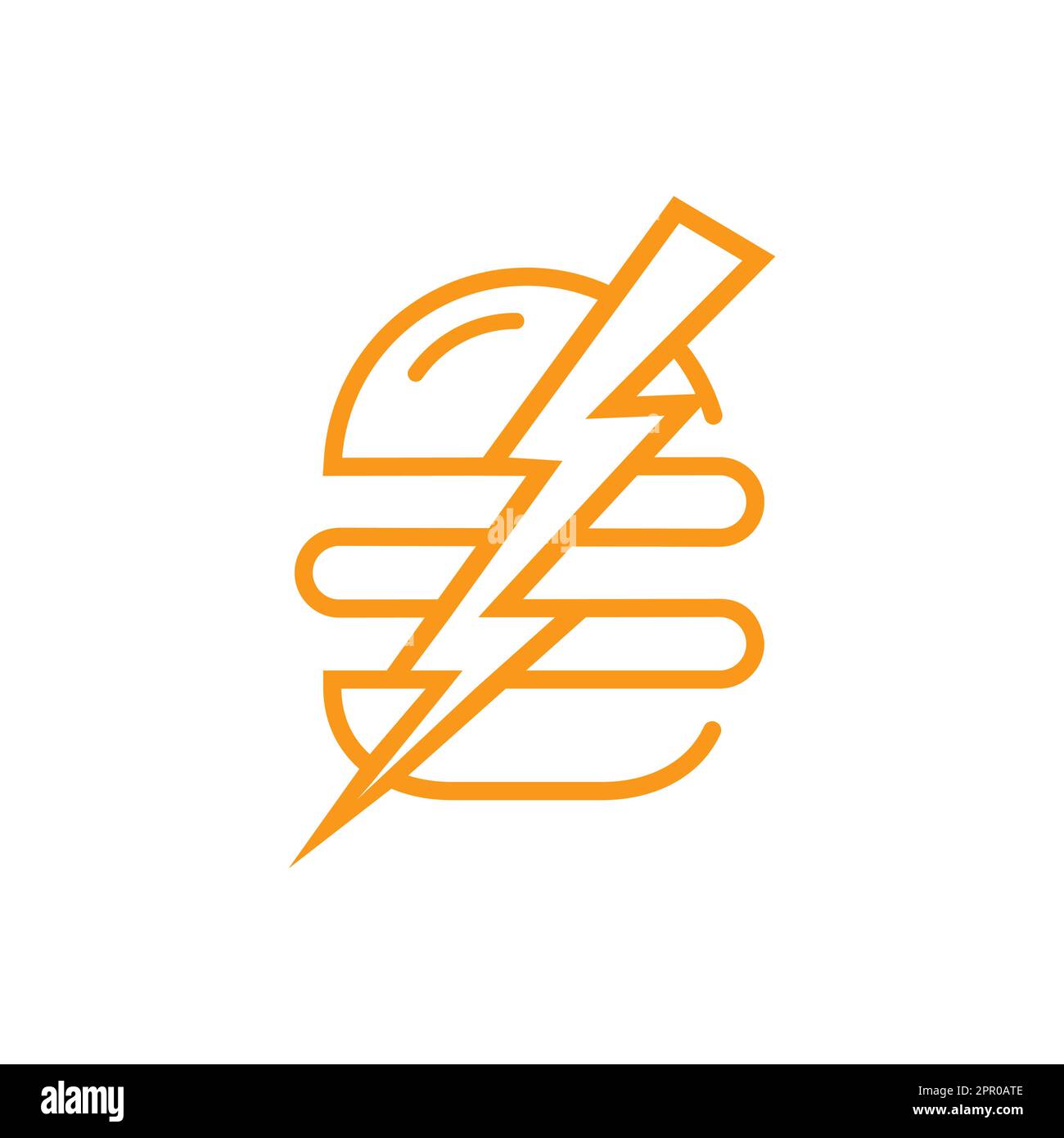 Flash burger vector logo design. Burger and thunderstorm icon logo ...